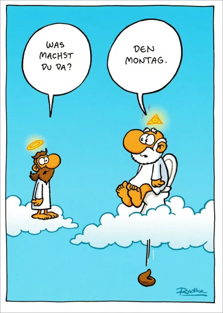 CARTOON-POSTKARTE RALPH RUTHE "Was machst Du da? Den Montag." EUR 1,34 ...