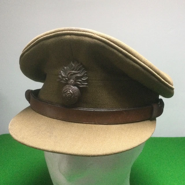 ORIGINAL WW2 BRITISH Army Royal Fusiliers Officers Khaki Visor Cap Hat ...