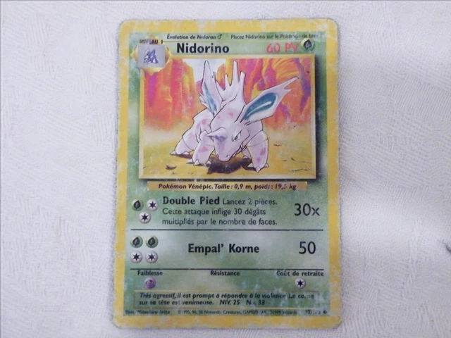 CARTE POKEMON NIDORINO 60 PV 37/102 SET DE BASE - voir descriptif et photos EUR 11,90 - PicClick FR