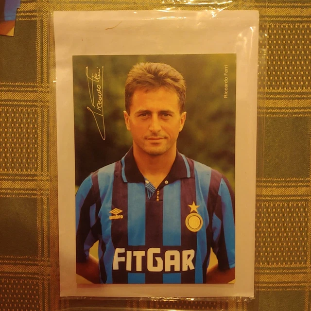 CARTOLINA CALCIO INTER RICCARDO FERRI SPONSOR FITGAR MISURA 10x15 cm ...