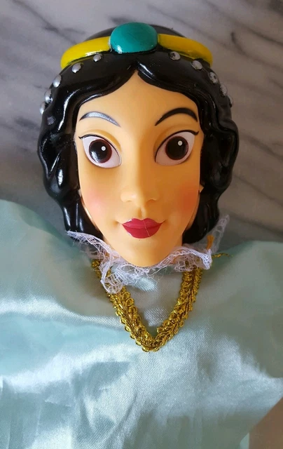 VINTAGE DISNEY ALADDIN Jasmine Hand Puppet/ Theatre, Rubber Vinyl Head ...