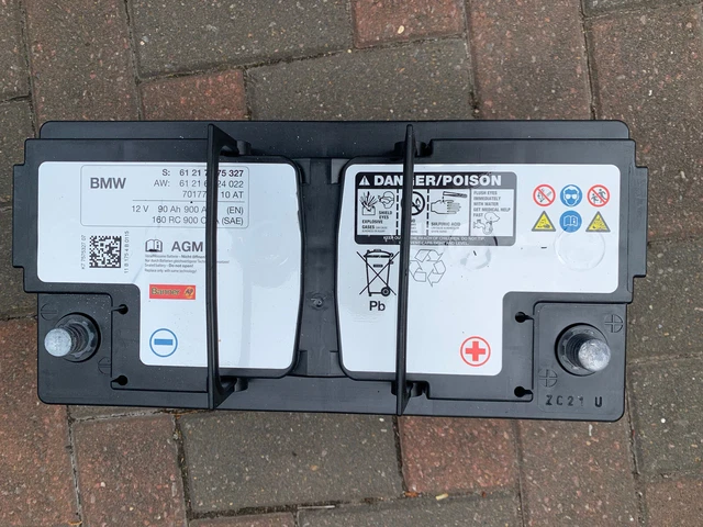 GENUINE BMW (BANNER ) AGM 12V 90 Ah 900A BATTERY S 61217575327 / AW ...