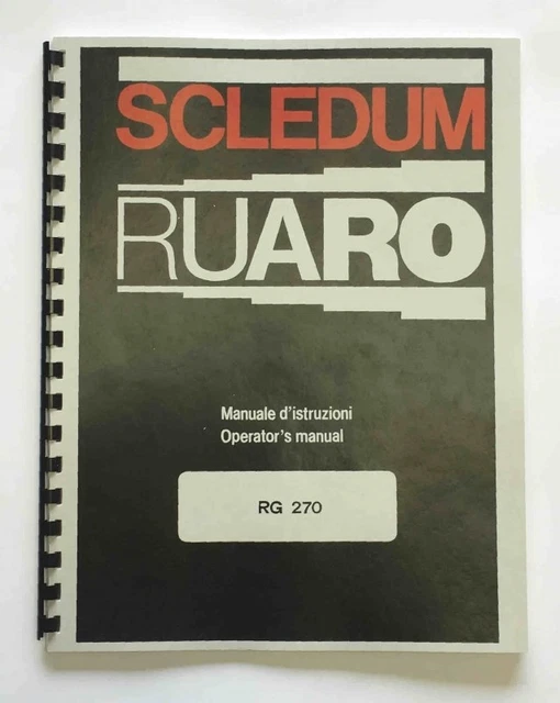 SCLEDUM MODEL RG270 Crankshaft Grinder Manual £27.54 - PicClick UK