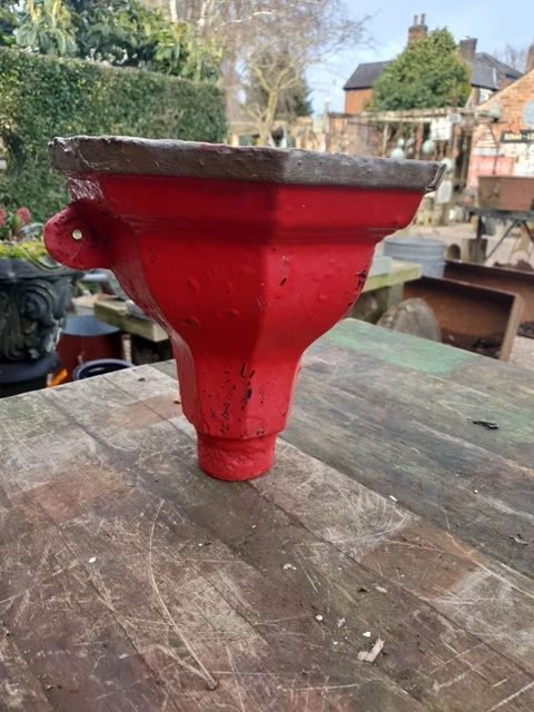 VICTORIAN CAST IRON Rain Hopper Gutter Garden Wall Planter Herbs Red £ ...