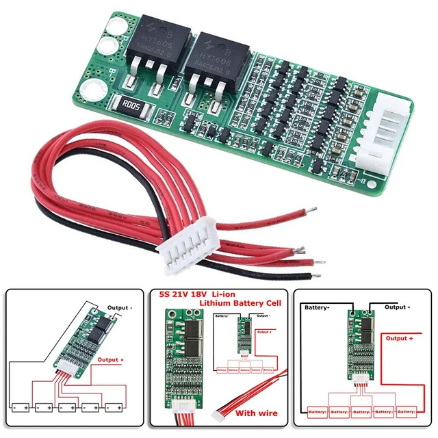 1/2/3PCS 5S 15A Li-ion Lithium Battery BMS Charger Protection Board 18V ...