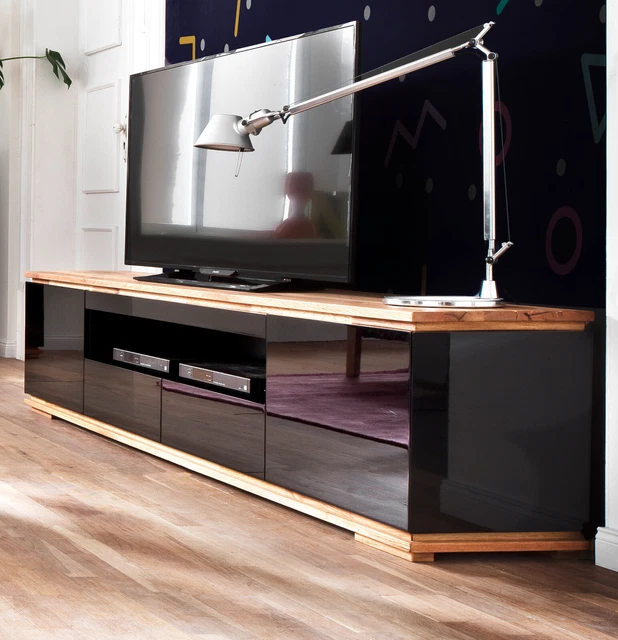 Tv Lowboard Schwarz 200 Cm