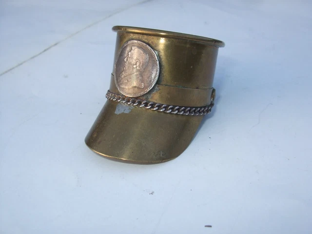 TRENCH ART WW1 GERMAN SHELL OFFICERS MILITARY CAP dated 1903 rare see ...