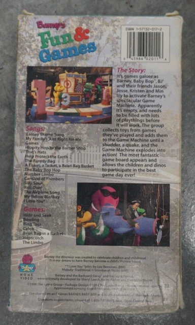 BARNEY BARNEYS FUN and Games VHS 1996 Dinosaur Kid's Show $14.30 ...