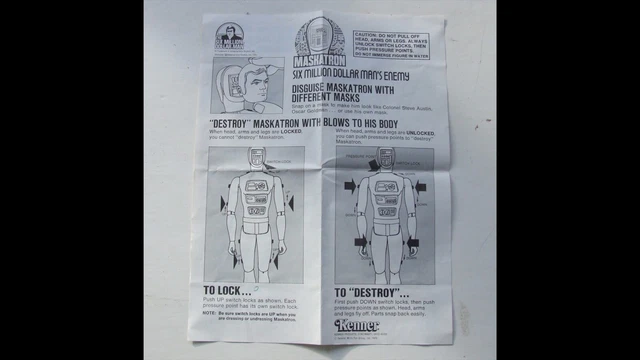 ORIGINAL KENNER MASKATRON instructions Six Million - Denys Fisher £25. ...