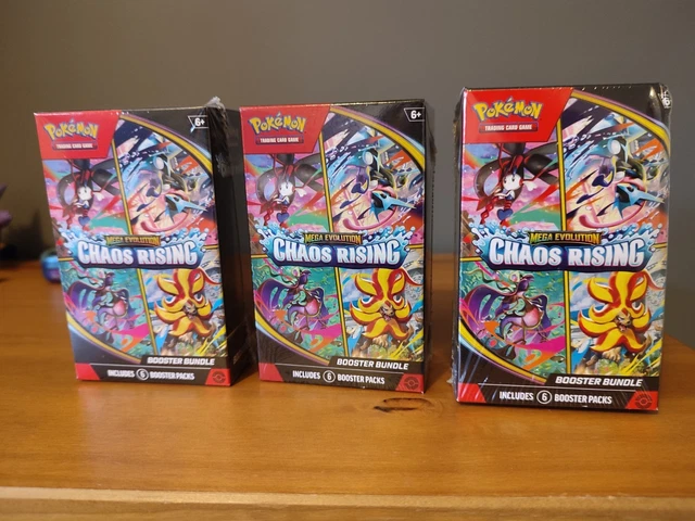 POKÉMON TCG MEGA Evolution: Chaos Rising Booster Bundle Boxes - x3 ...