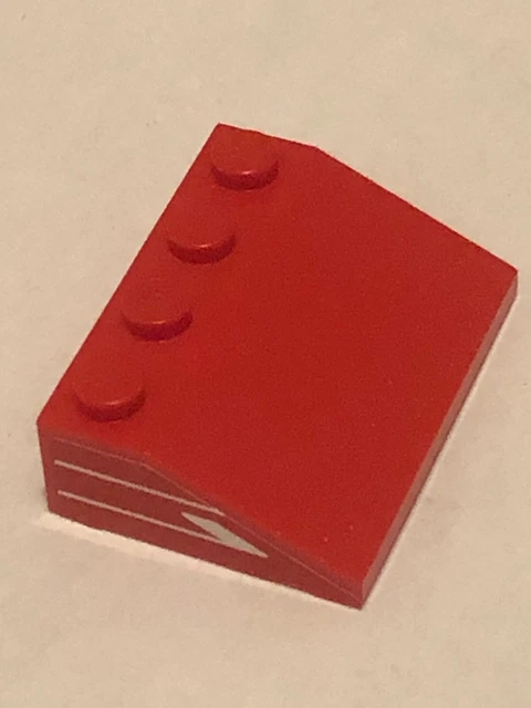LEGO RED SLOPE 33 3x4 White Lines Pattern both sides Stickers 3297pb015 ...