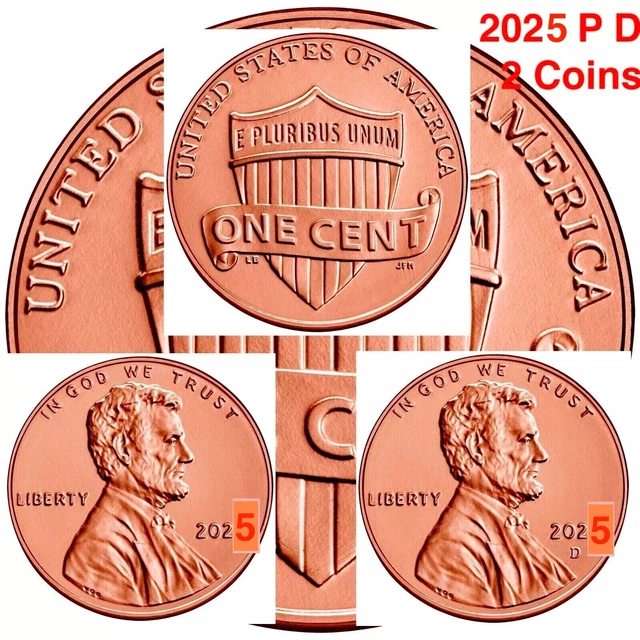 2025 PD LINCOLN Cent Union Shield UNCIRCULATED Pennies P D £29.48 ...
