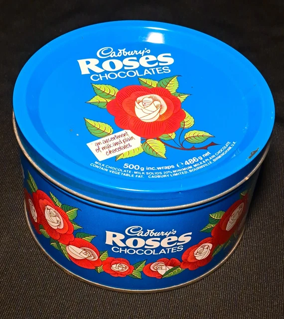 VINTAGE EMPTY CADBURY'S Roses Chocolates 500g small metal tin £16.99 ...