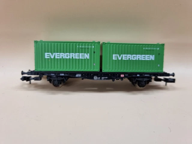 N GAUGE INTERMODAL Twin Axle Wagon with Two Containers £19.36 - PicClick UK