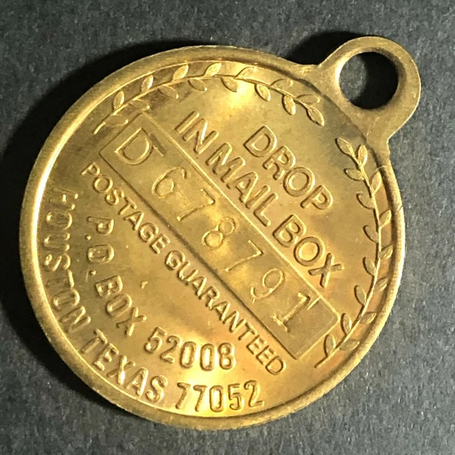 VINTAGE C70'S-80'S EXXON Travel Club "Drop In Mailbox" Key Fob Token ...