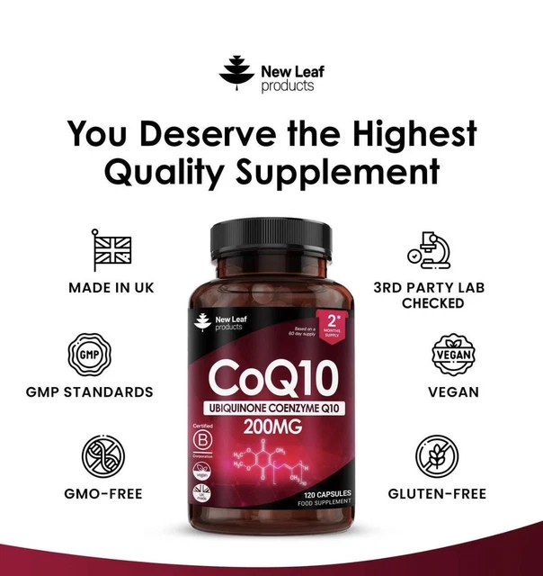 NEW LEAF COQ10 200mg 120 Capsules £1.16 - PicClick UK