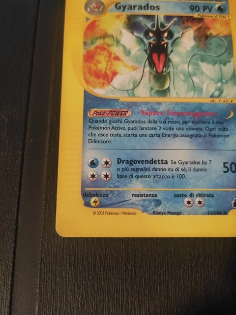 POKÉMON CARTA GYARADOS Skyridge 11/144 Good Plus Ita Italiano Rara No ...