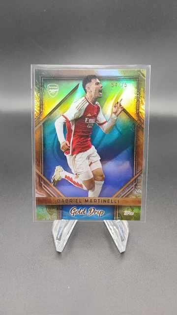 TOPPS ARSENAL TEAM Set 2023/24 Parallel Gold Drip Gabriel Martinelli ...
