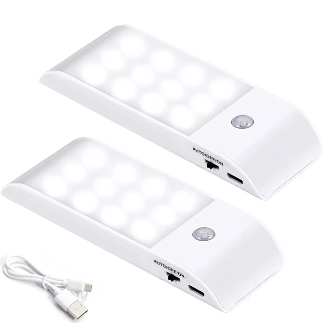 RECHARGEABLE MOTION & Light Sensor Night Lights With Magnetic Stick on ...