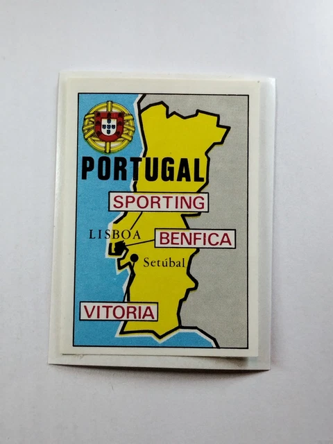 FIGURINA FOOTBALL CLUBS PANINI 1975 MAP OF PORTUGAL n 238 REC EUR 1,80 ...