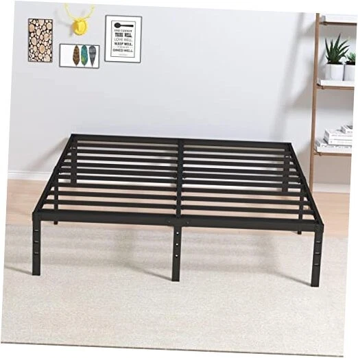 METAL BED FRAME Size No Box Spring Needed, Heavy Duty Platform Queen 14 ...