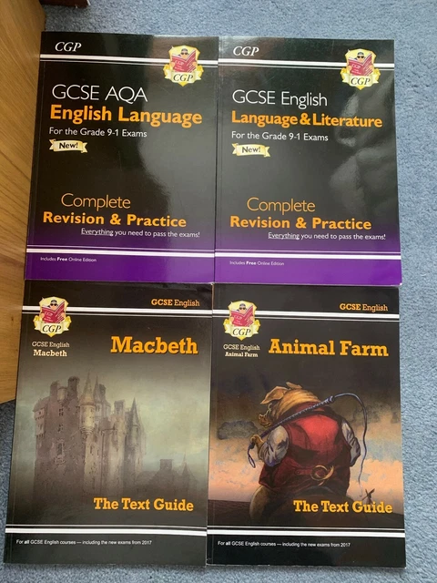 CGP AQA ENGLISH GCSE revision bools including Macbeth and Animal Farm £ ...