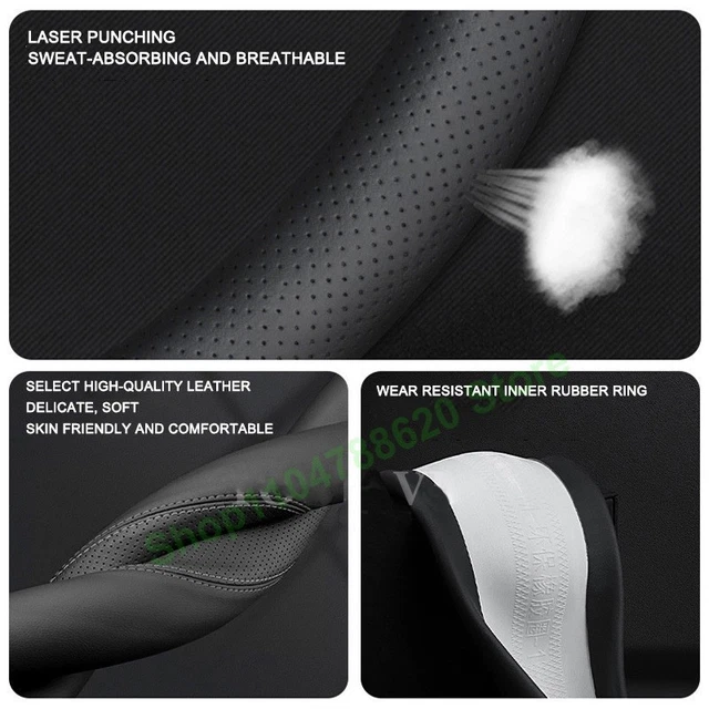 FOR DEEPAL S07 L07 Car Steering Wheel Cover Anti-slip Leather Breathe ...