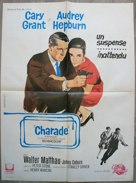 CHARADE AFFICHE CINÉMA Movie Poster 80x60 Cary Grant Audrey Hepburn EUR ...