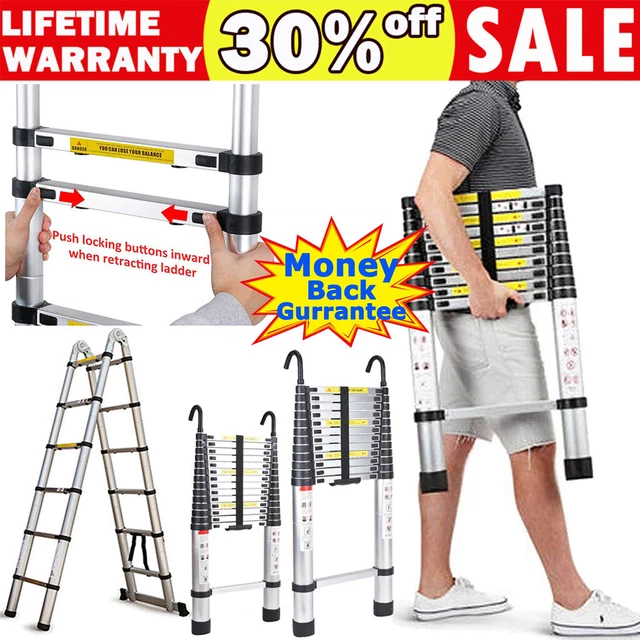 MULTI PURPOSE ALUMINUM Telescopic Ladder Heavy Duty Folding Extension ...