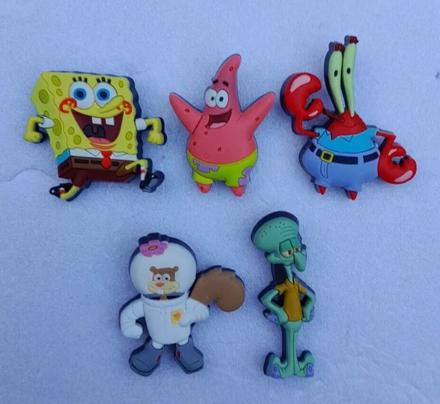 LOT 5X OFFICIAL SPONGEBOB SQUAREPANTS RUBBERISED PIN BADGES BRAND NEW ...