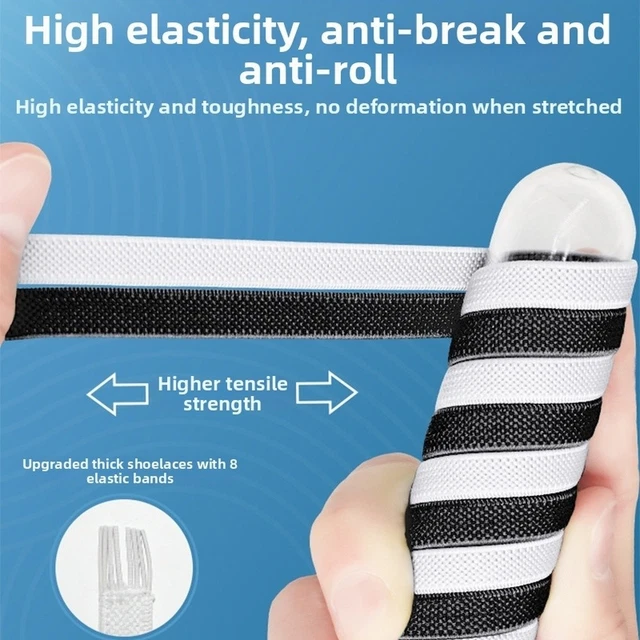 ELASTIC NO TIE Shoelaces with 8 Shaped Metal Buckles for Comfortable ...