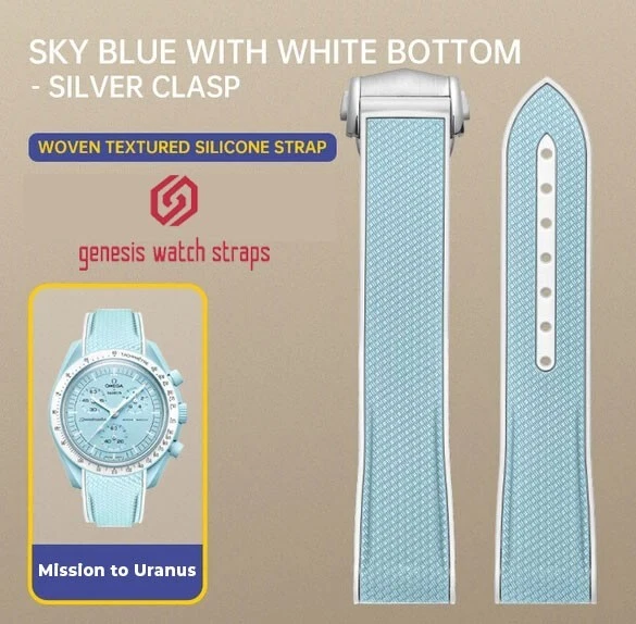 BLUE MISSION TO Uranus Rubber Strap Omega X Swatch Speedmaster ...