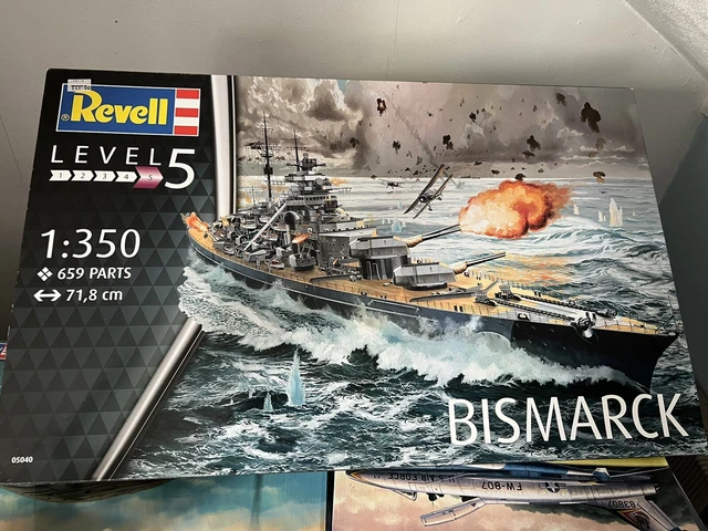 REVELL 05040 BISMARCK Battleship Large Scale 1:350 Plastic Model Kit ...