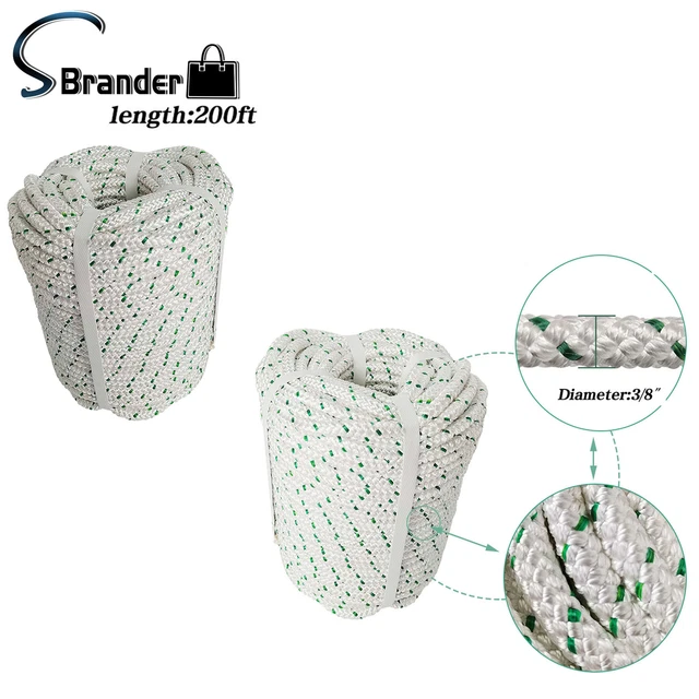 DOUBLE BRAIDED TREE Rigging Line 3/8" x 200' Arborist Tree Climbing ...