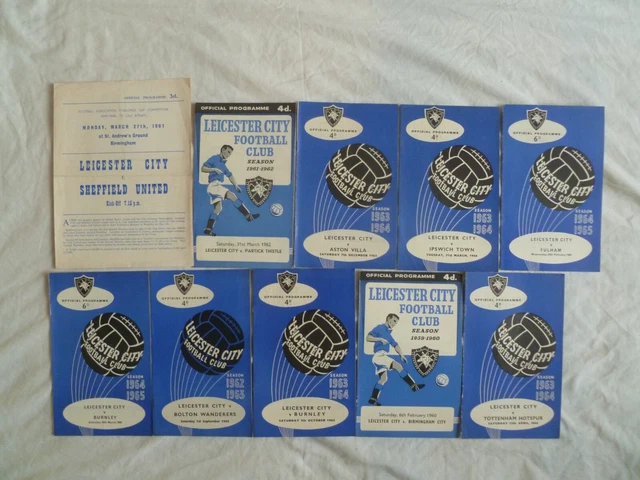 LEICESTER CITY 1950 's & 1960 's Football Programme Job Lot Rare ...