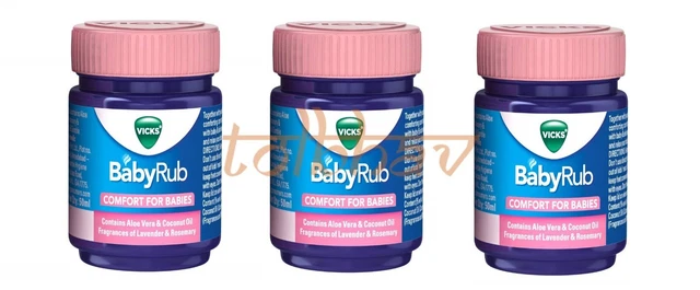 VICKS BABYRUB FOR Cough Cold Headache and Relaxation 50ml Pack of 3 $43 ...