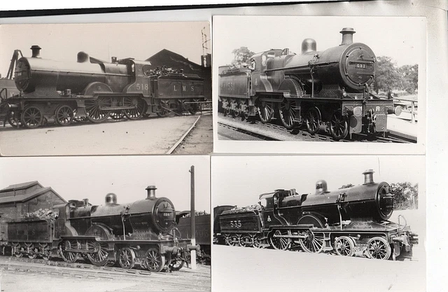 LMS CLASS 2P 4-4-0s X4 Nos 518 + 531 + 534 + 535 R/PHOTOS SEE SCANS £1. ...
