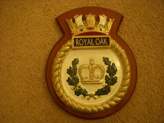 ROYAL NAVY HMS Royal Oak ships crest £22.00 - PicClick UK