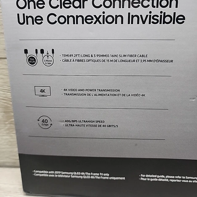 NEW SAMSUNG 15M Invisible Connect Cable for QLED 4K & The Frame TV VG ...