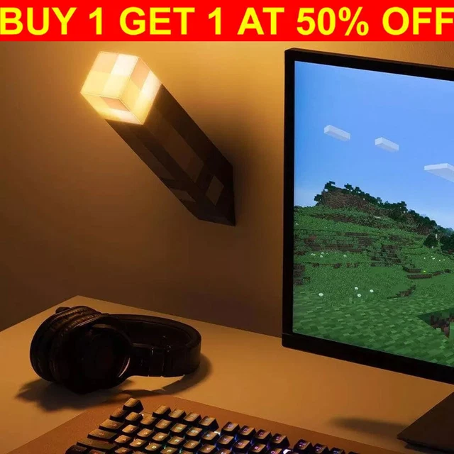 MINECRAFT GAME FLASHLIGHT LED Wall Lamp USB Rechargeable Desk Bedroom ...