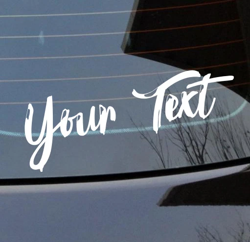 CUSTOM TEXT WORDS font curved style vinyl cut car boat sticker at 320 ...