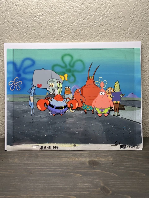 SPONGEBOB PRODUCTION ANIMATION Art Cel Master Set Up Hand Painted ...