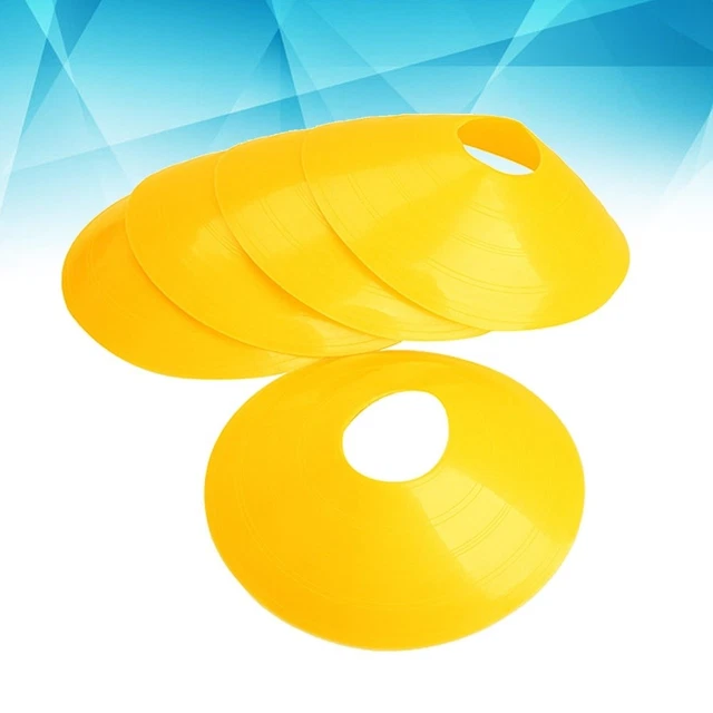 10 PCS SPORTS Marking Football Cones Flat Markers Training Disc Soccer ...
