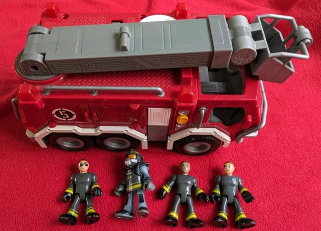 FISHER PRICE MATTEL 2007 Imaginext Fire Rescue Truck Engine & 4 Figures ...
