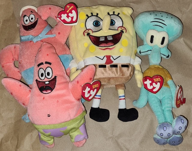 SPONGEBOB SQUAREPANTS TY Beanie Babies Plushy Bundle £45.00 - PicClick UK