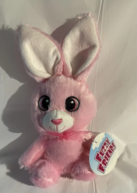 FUZZY FRIENDS SMALL 8” Pink Bunny Stuffed Animal Plush Toy Collectible ...