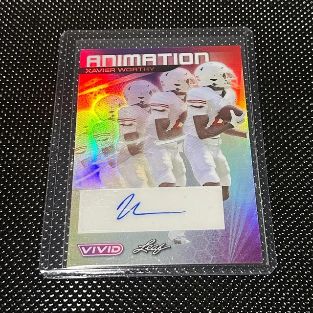 2023 LEAF VIVID Xavier Worthy Animation Case Hit SSP Rookie Auto #'d ...