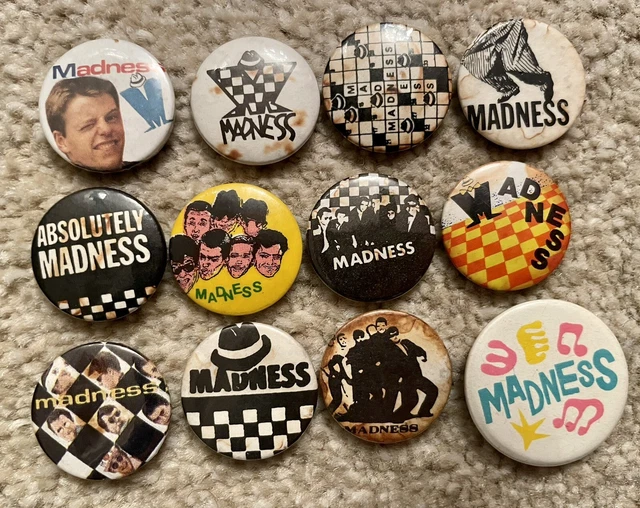 12 VINTAGE MADNESS PIN BADGES SKA TWO TONE 1970's-80's EUR 11,44 ...