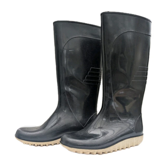 VINTAGE RUBBER BOOTS Italy UB wellies Black 4 rare 37 rain retro £36.00 ...
