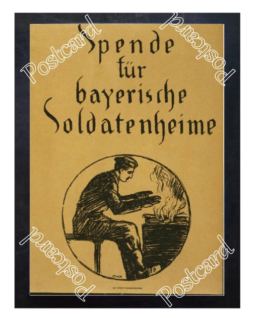 HISTORIC WWI GERMAN Poster Contribute for Bavarian Soldiers' Homes ...